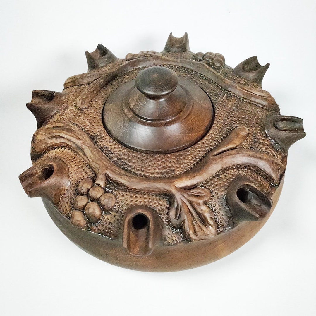 Grolla of Aosta Valley Friendship With 8 Spouts in Fine Walnut Wood ...