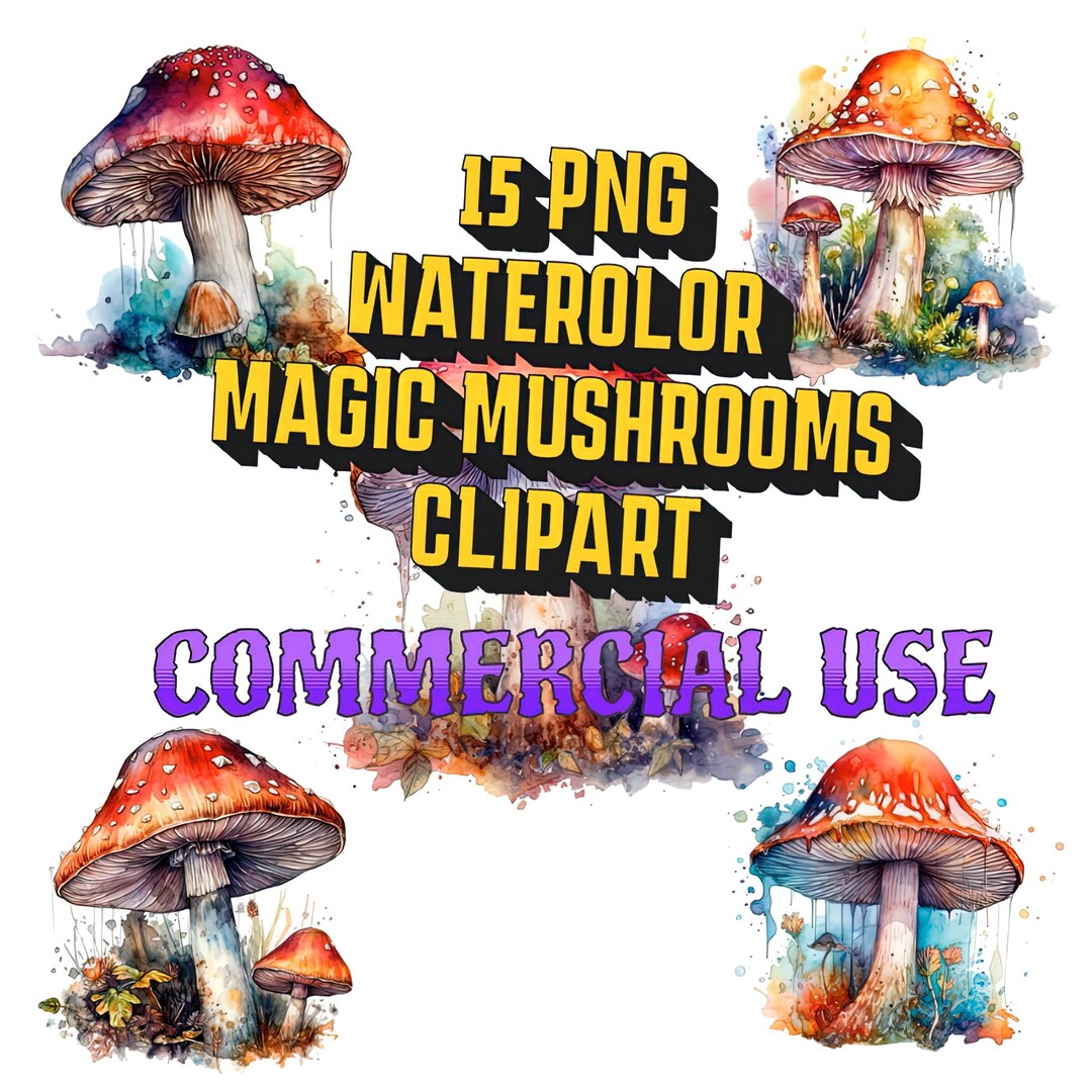 Watercolor Mushroom Clip Art, Watercolor Mushroom Clipart Collection ...