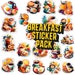 Tasty Breakfast Sticker Pack PNG, 20 Morning Meal Clipart Printable ...