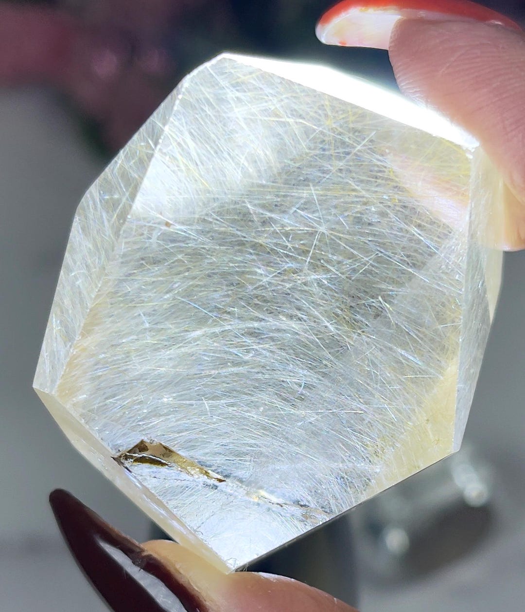 Rabbit Hair Rutile Quartz Freeform | Angel Hair Rutile | Golden Needle ...