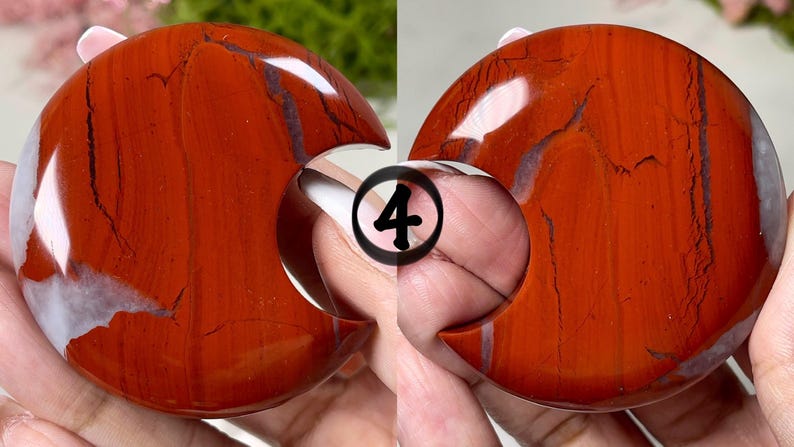 Red Jasper Moon With Natural Quartz Veining | Polished Crescent Moon ...