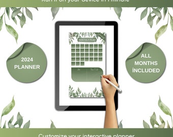 Ultimate Minimalist 2024 Yearly Digital Planner dark Mode - Etsy