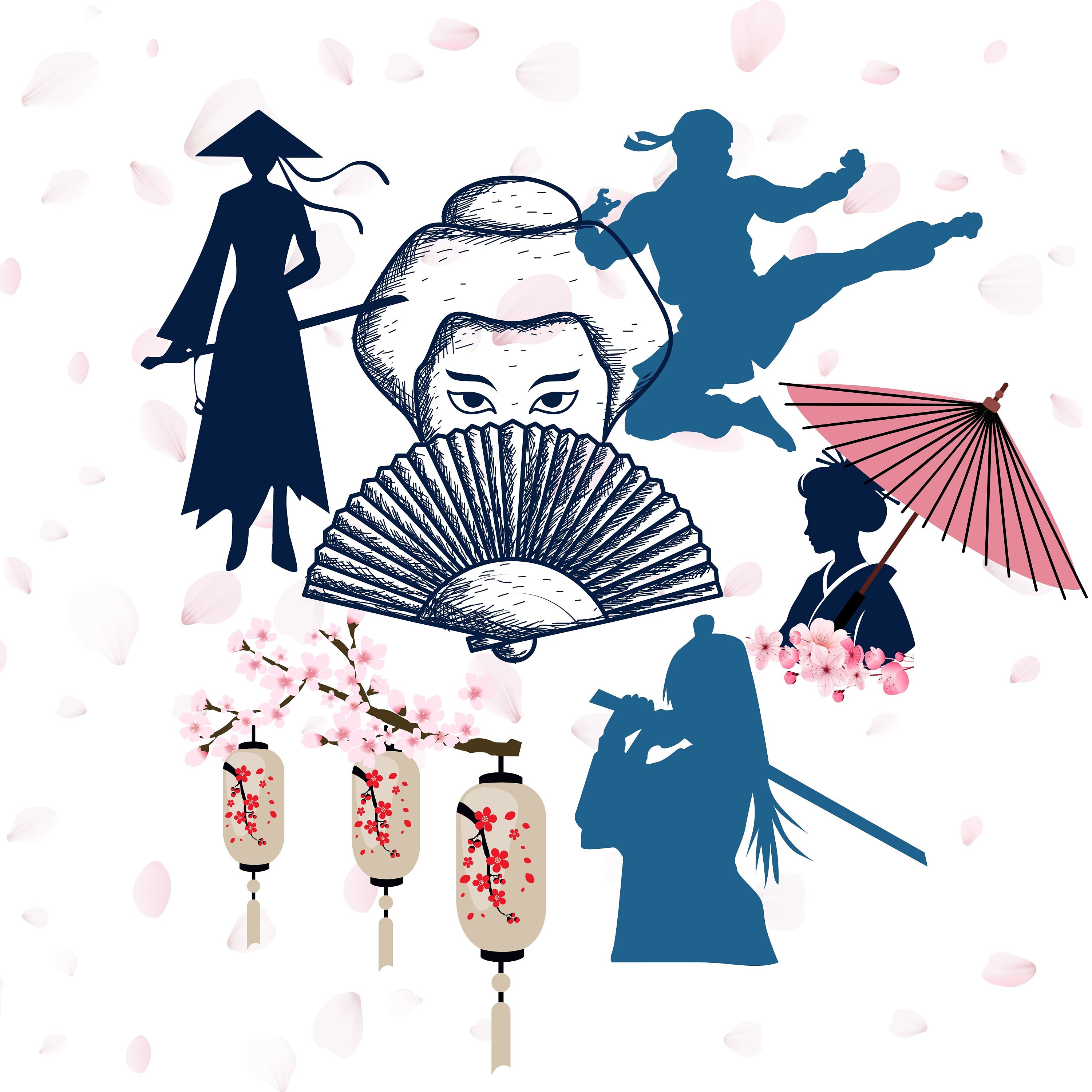 45 Japan Themed SVG Bundle Japan SVG Japan File for Cricut Kitsune Mask ...
