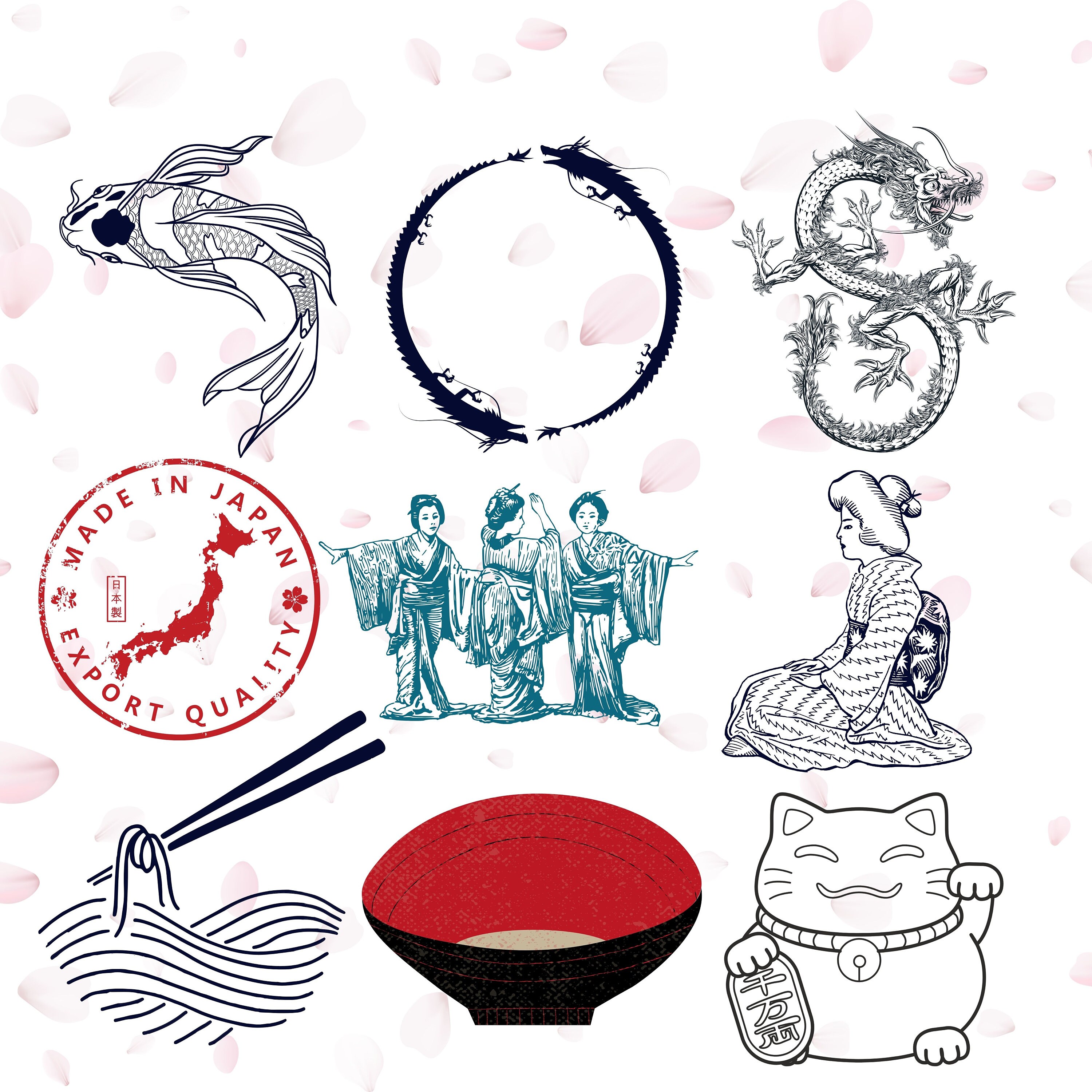 45 Japan Themed SVG Bundle Japan SVG Japan File for Cricut Kitsune Mask ...