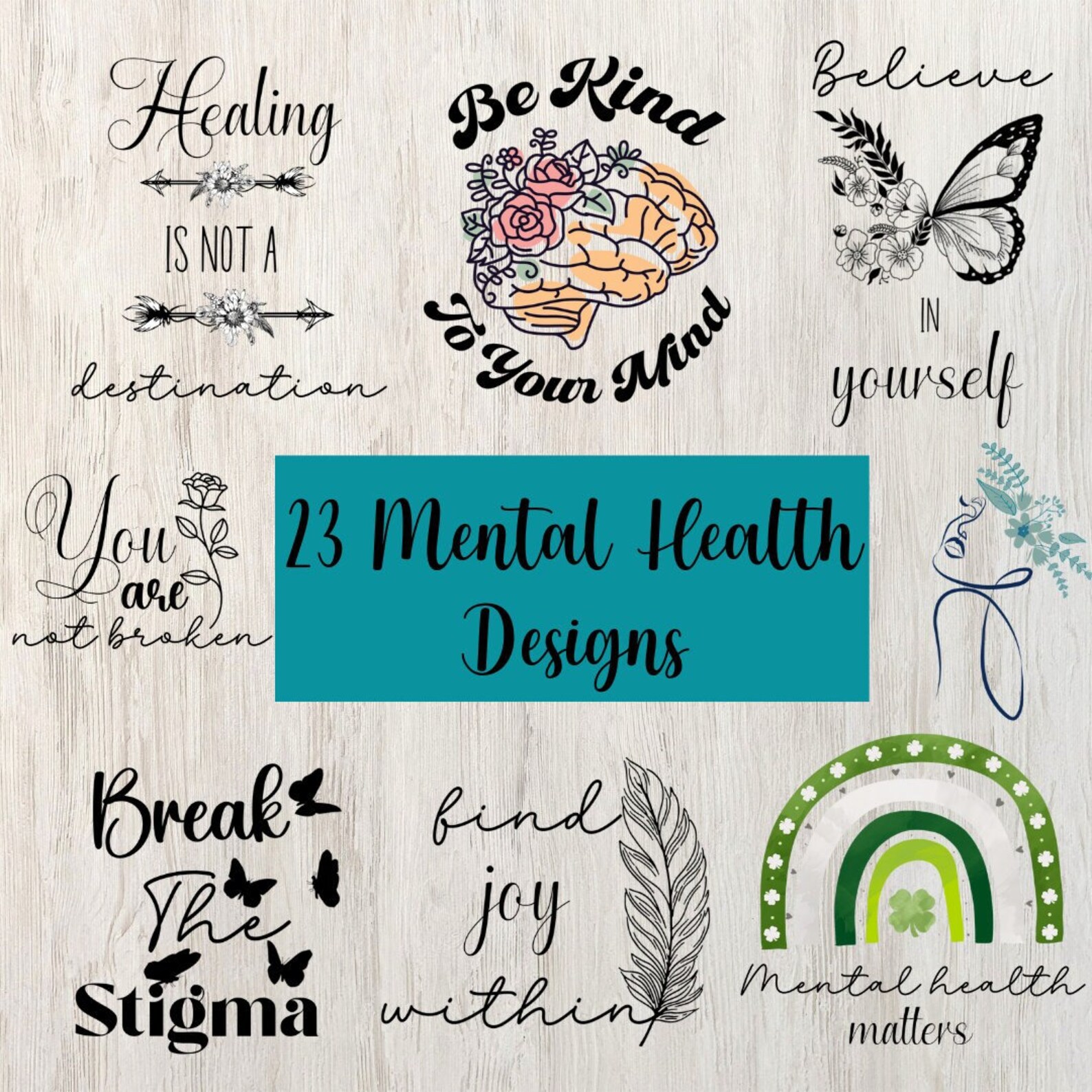 Mental Health Awareness Bundle SVG, Mental Health Matters SVG Bundle ...