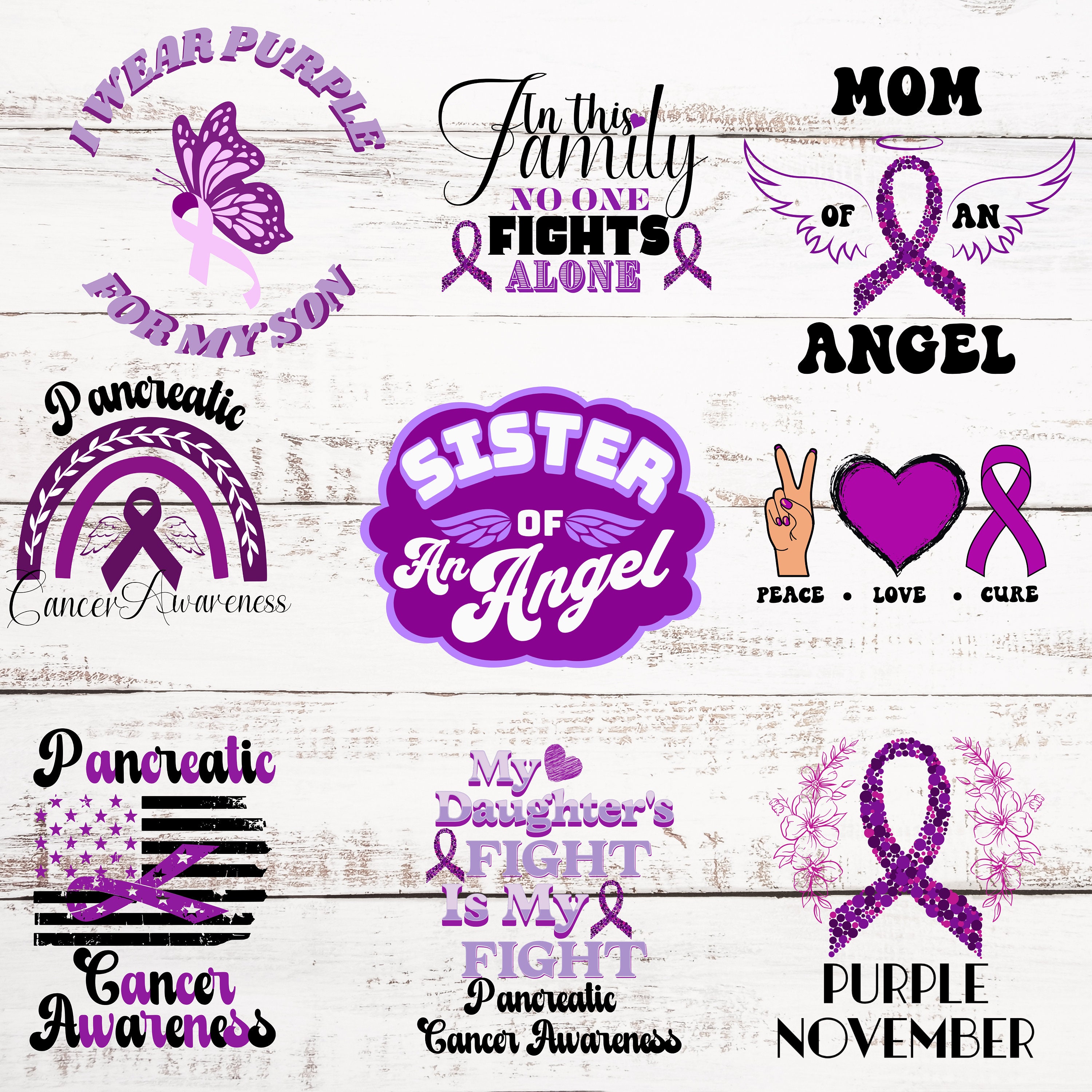 Pancreatic Cancer Ribbon SVG Bundle 20 Designs Pancreatic - Etsy