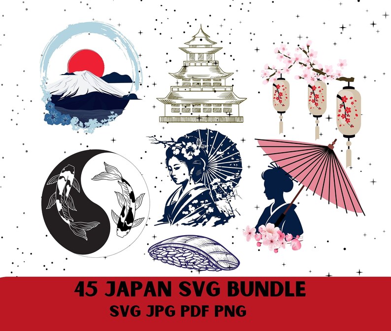 45 Japan Themed SVG Bundle Japan SVG Japan File for Cricut Kitsune Mask ...