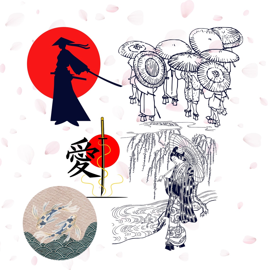 45 Japan Themed SVG Bundle Japan SVG Japan File for Cricut Kitsune Mask ...