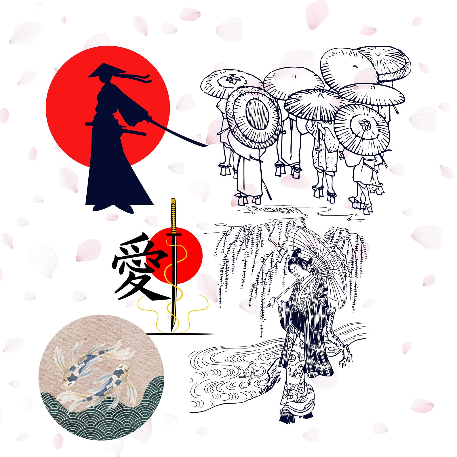 45 Japan Themed SVG Bundle Japan SVG Japan File for Cricut Kitsune Mask ...