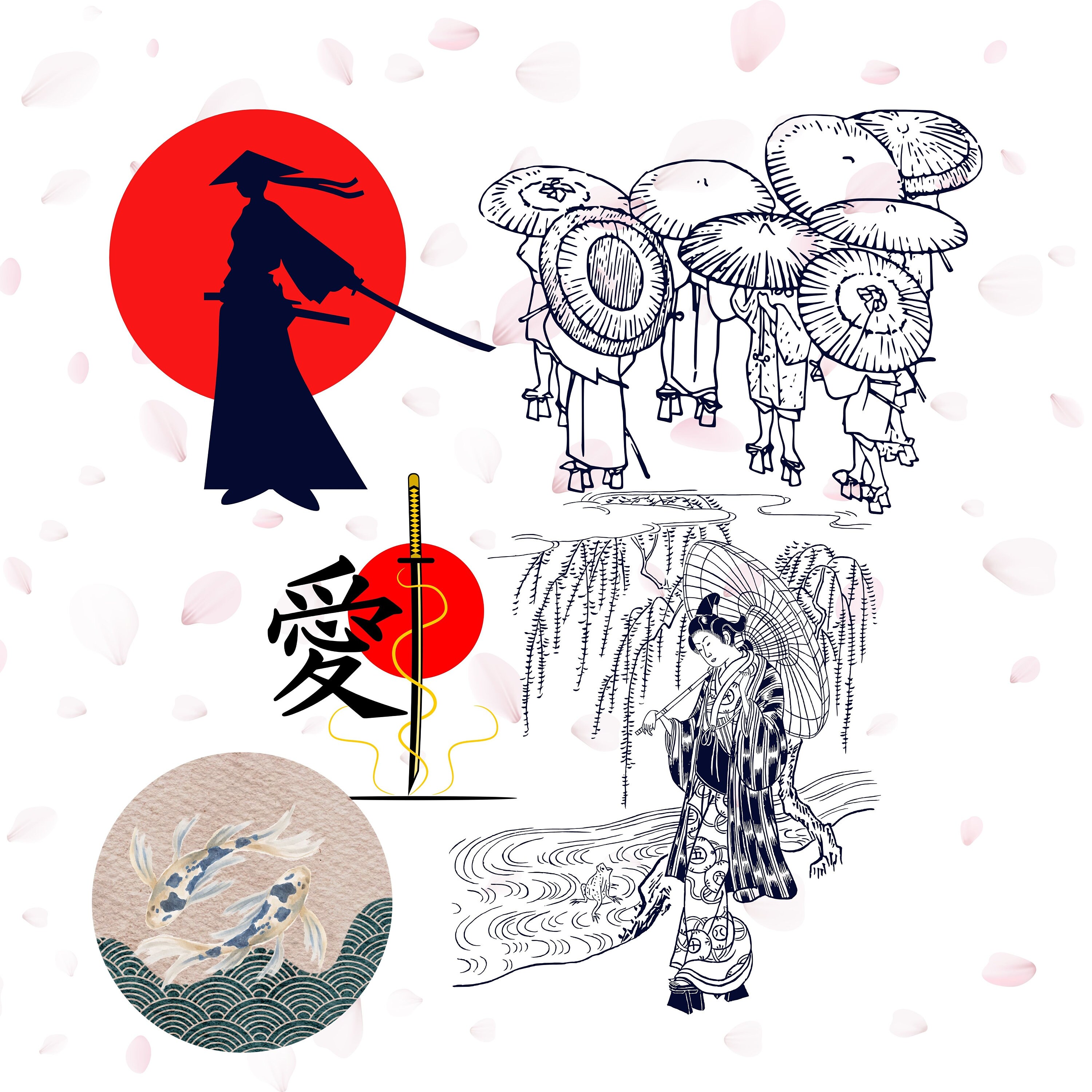 45 Japan Themed SVG Bundle Japan SVG Japan File for Cricut Kitsune Mask ...