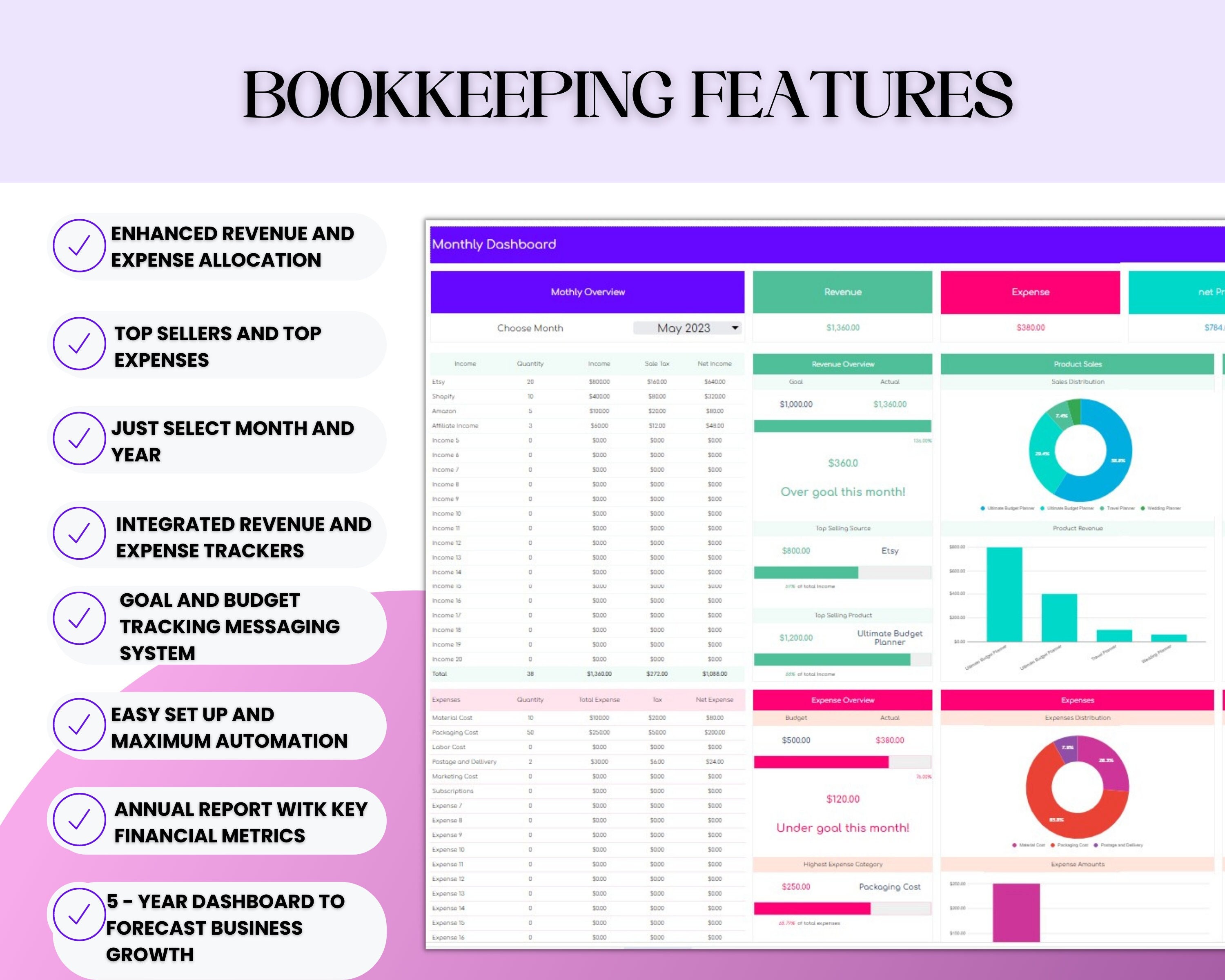 Small Business Bookkeeping Spreadsheet Bookkeeping Google Sheets Template Easy Bookkeeping ...