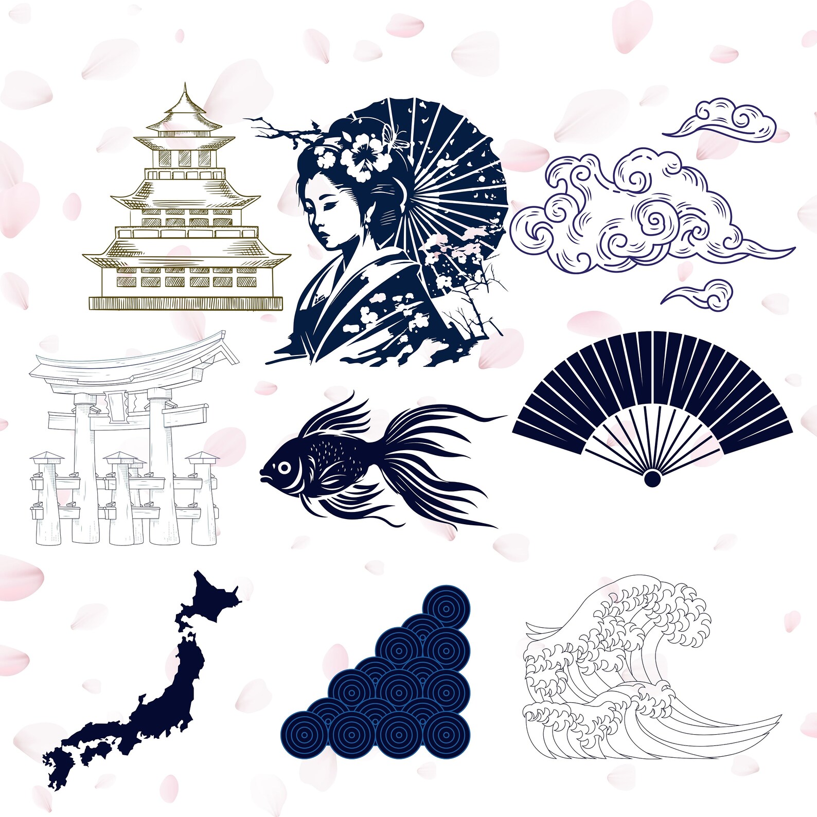 45 Japan Themed SVG Bundle Japan SVG Japan File for Cricut Kitsune Mask ...
