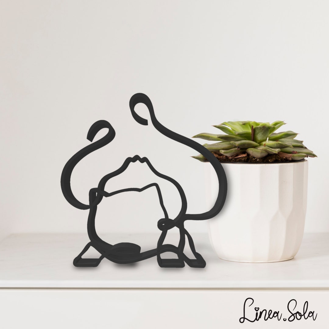 Bulbasaur Line Sculpture Figure, Minimalist Pokemon Art, 3D Printed ...