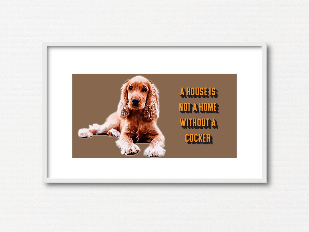 Cocker Spaniel Cartoon Print Home Decor Contemporary Gift for Dog ...