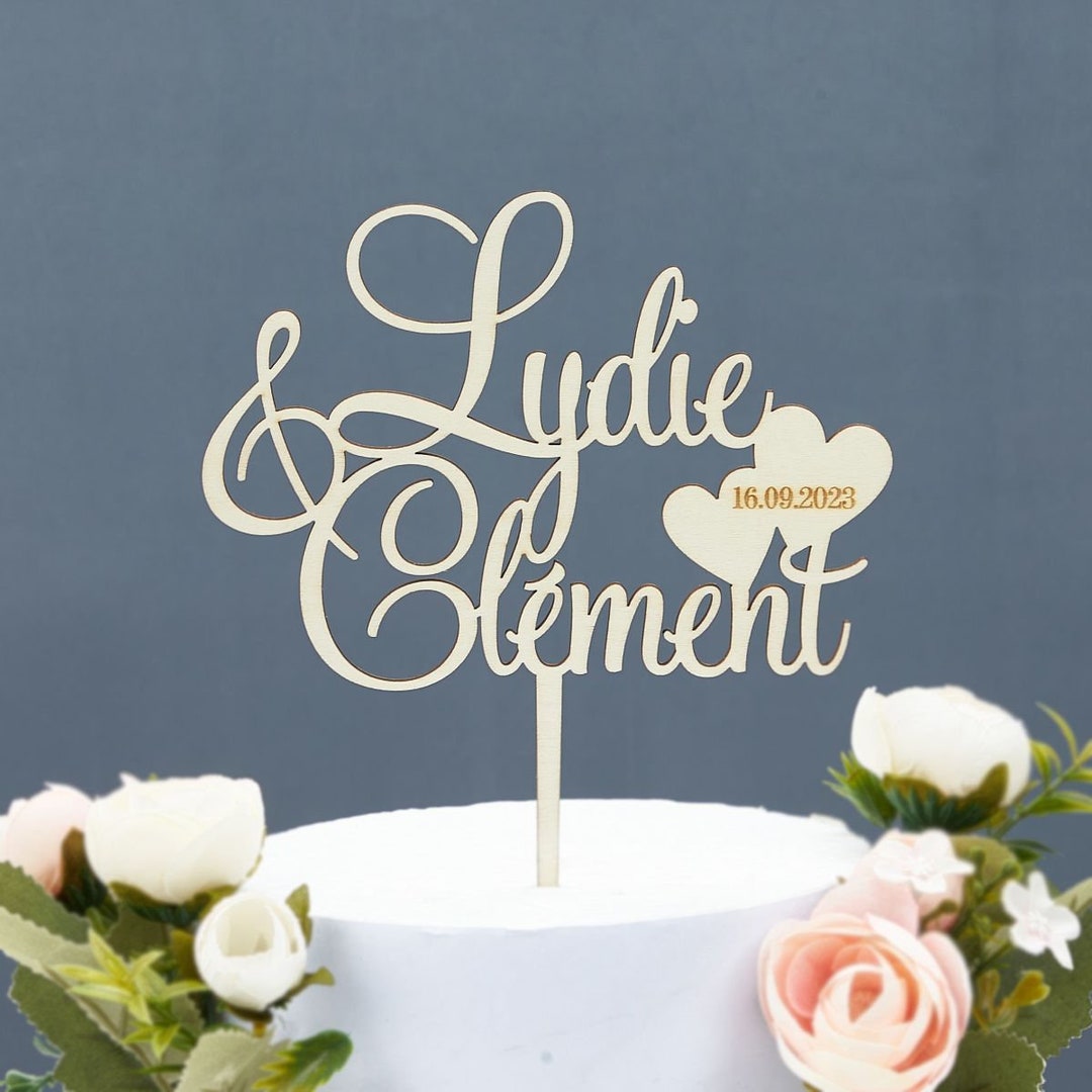 Wooden Wedding Cake Topper Personalised Rustic Wedding Cake - Etsy