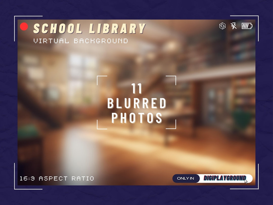 School Library Blurred Zoom Backgrounds Library Streaming - Etsy