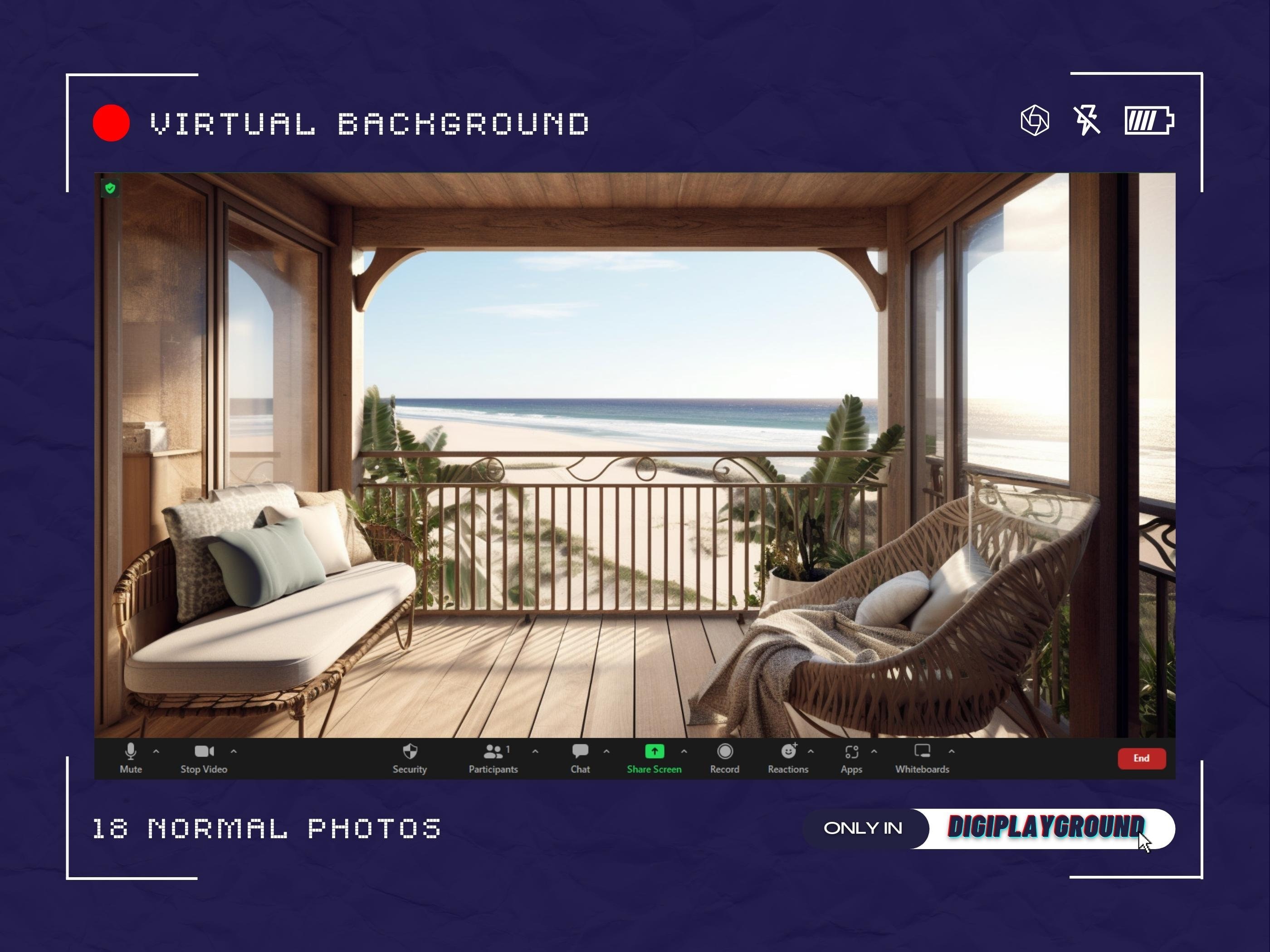 Balcony Streaming Backgrounds, Beach Balcony Zoom Backgrounds, Balcony ...