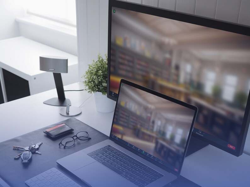 School Library Blurred Zoom Backgrounds Library Streaming - Etsy