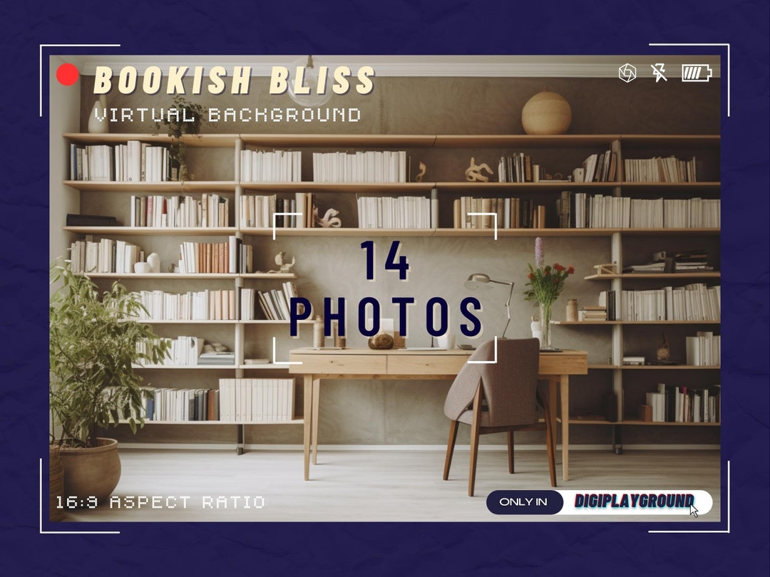 Bookshelves Zoom Backgrounds, Bookshelves Streaming Backgrounds, Office ...