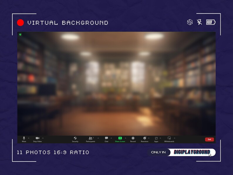 School Library Blurred Zoom Backgrounds Library Streaming - Etsy New ...