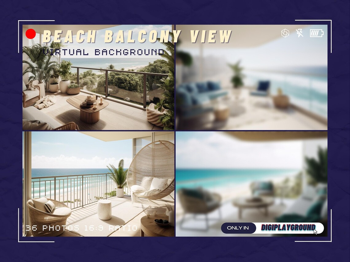 Balcony Streaming Backgrounds, Beach Balcony Zoom Backgrounds, Balcony ...