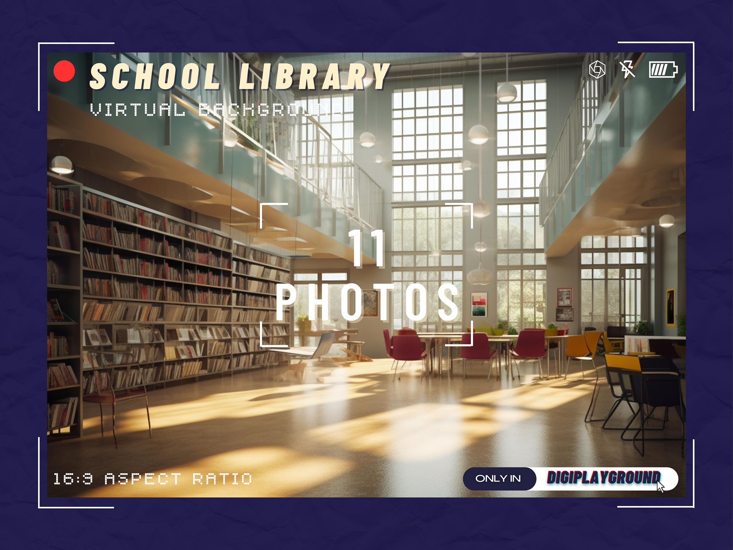 School Library Zoom Backgrounds Library Streaming - Etsy Israel