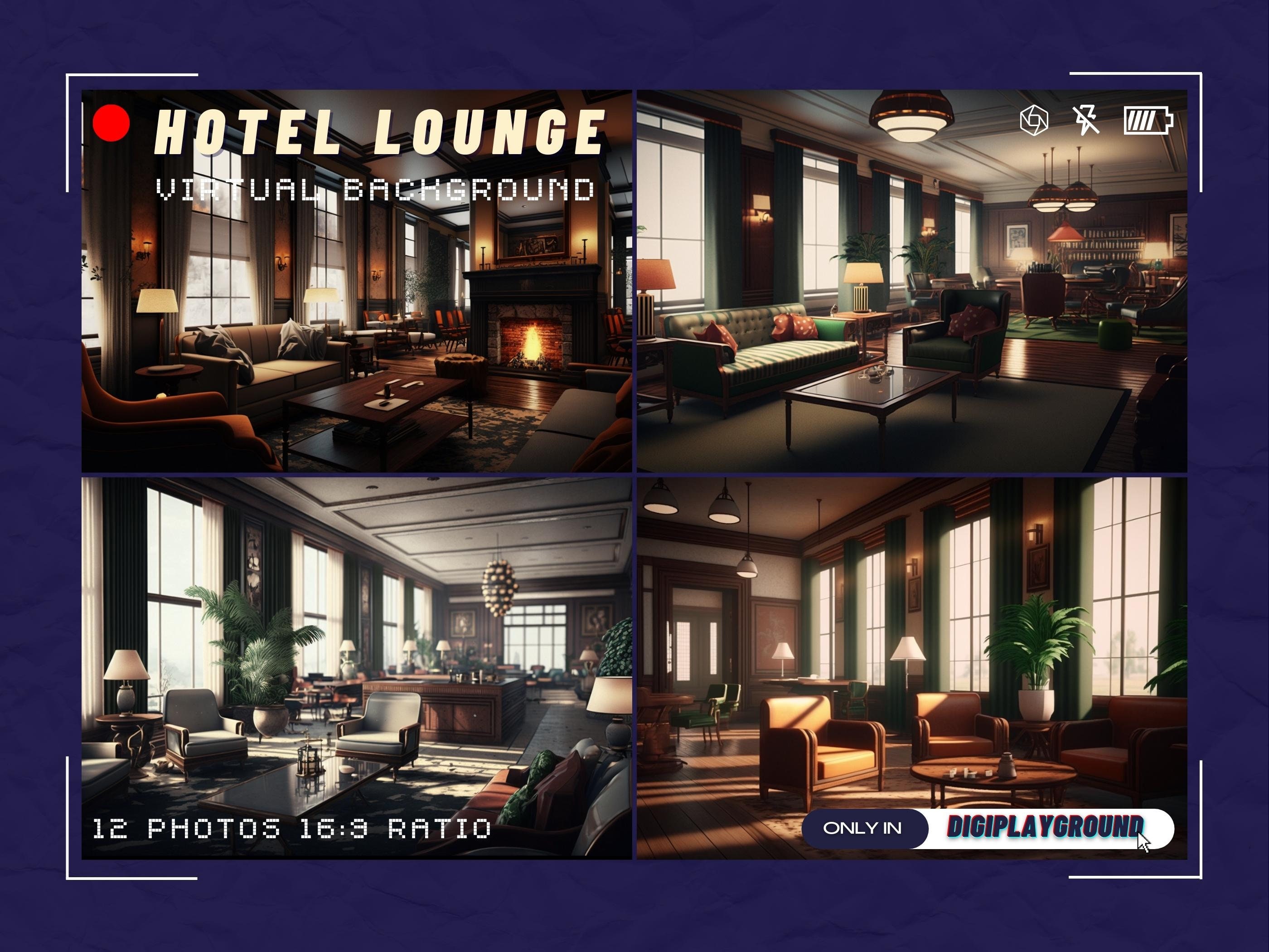 Hotel Lounge Zoom Backgrounds, Hotel Streaming Backgrounds, Hotel ...