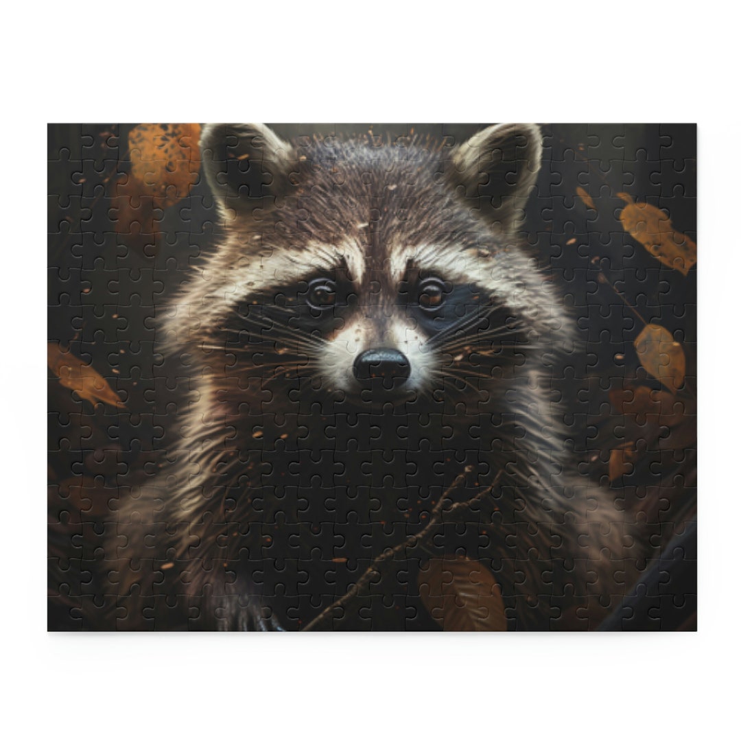 Jigsaw Puzzle-cute Raccoon 120, 252, 500-piece men Gift women Gift kids ...