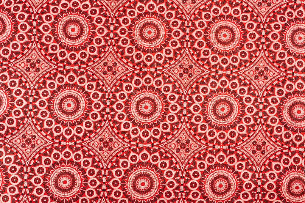Red and White Fabric - Shweshwe - Etsy