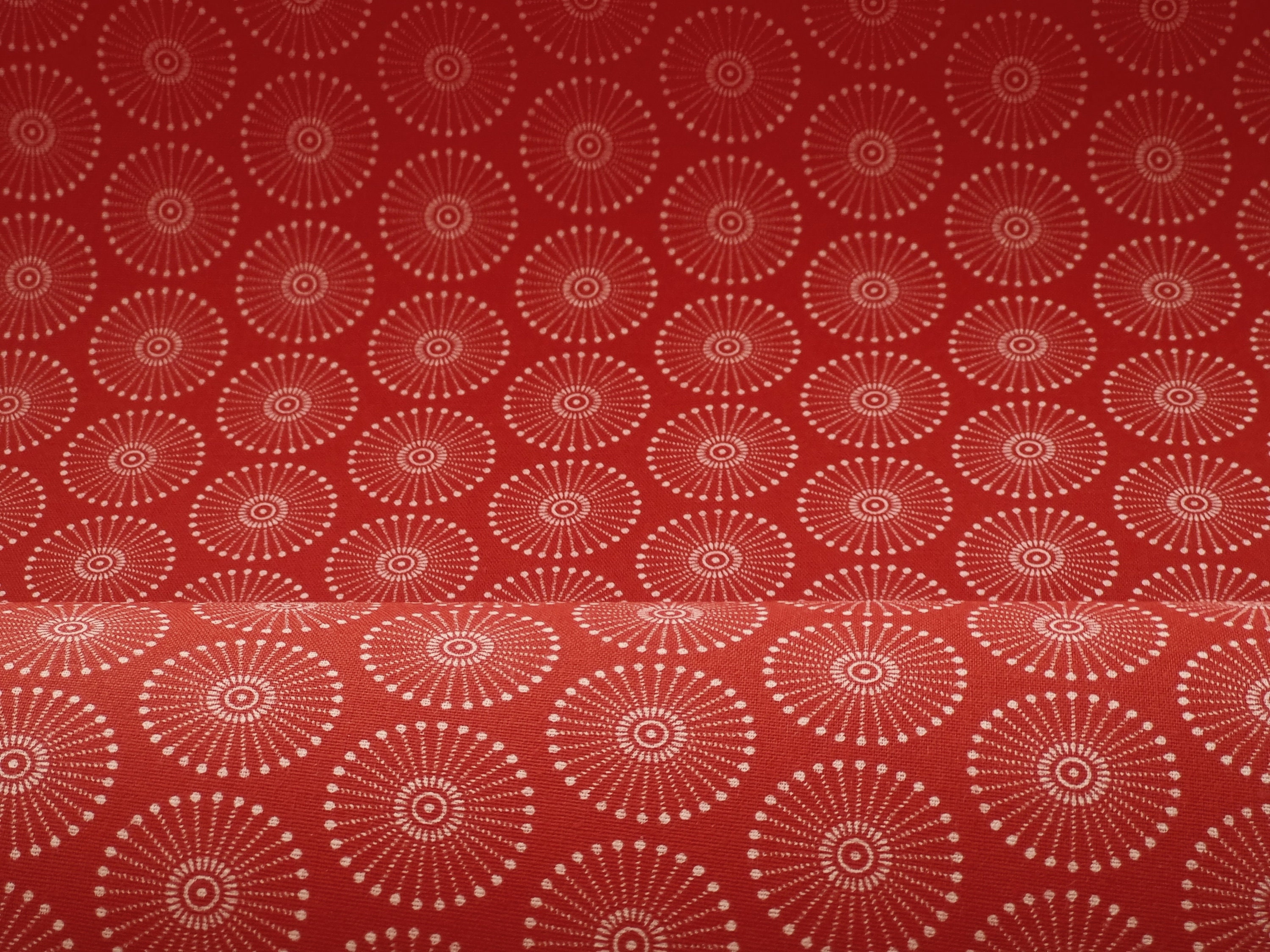 Red Circles Fabric - Shweshwe - Etsy