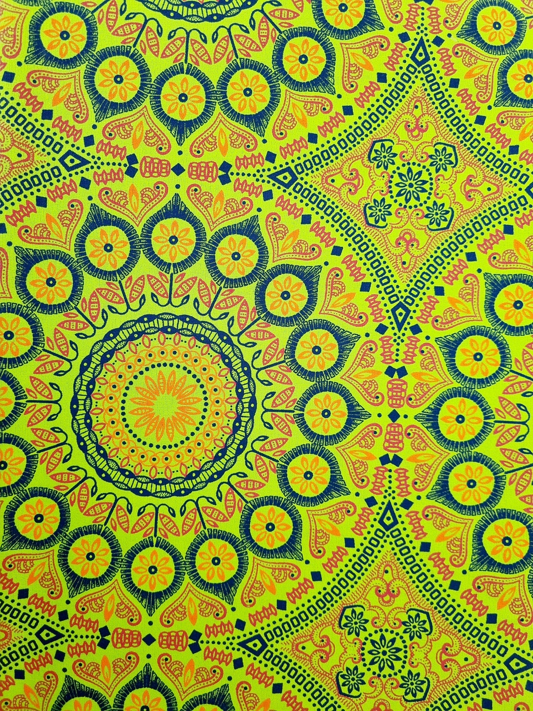 Green Mandala Fabric - Shweshwe - Etsy