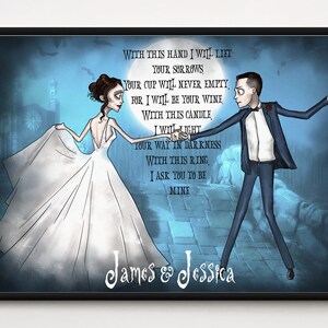 Cartoon Custom Tim Burton Style, Couple Portraits,valentines Day Gift ...