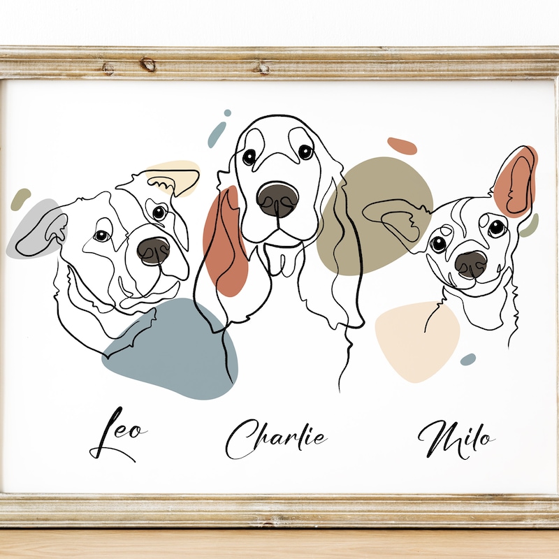 Dog Line Drawing - Etsy