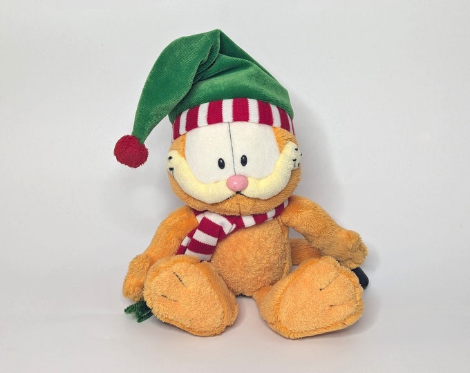 Garfield Ty Beanie Babies Plush Seasons Greetings Christmas Hat and ...