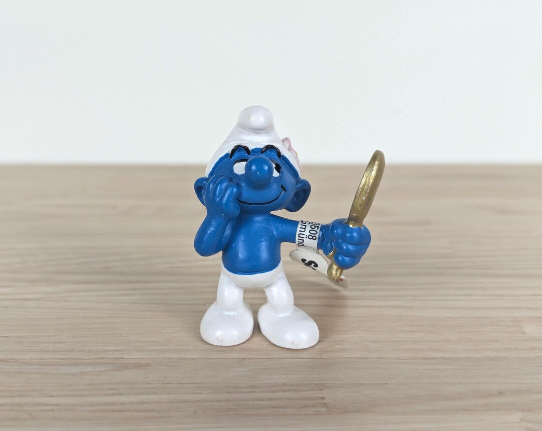 Rare Smurfs 20537 Classic Vanity Smurf Gold Mirror Figure PVC Toy ...