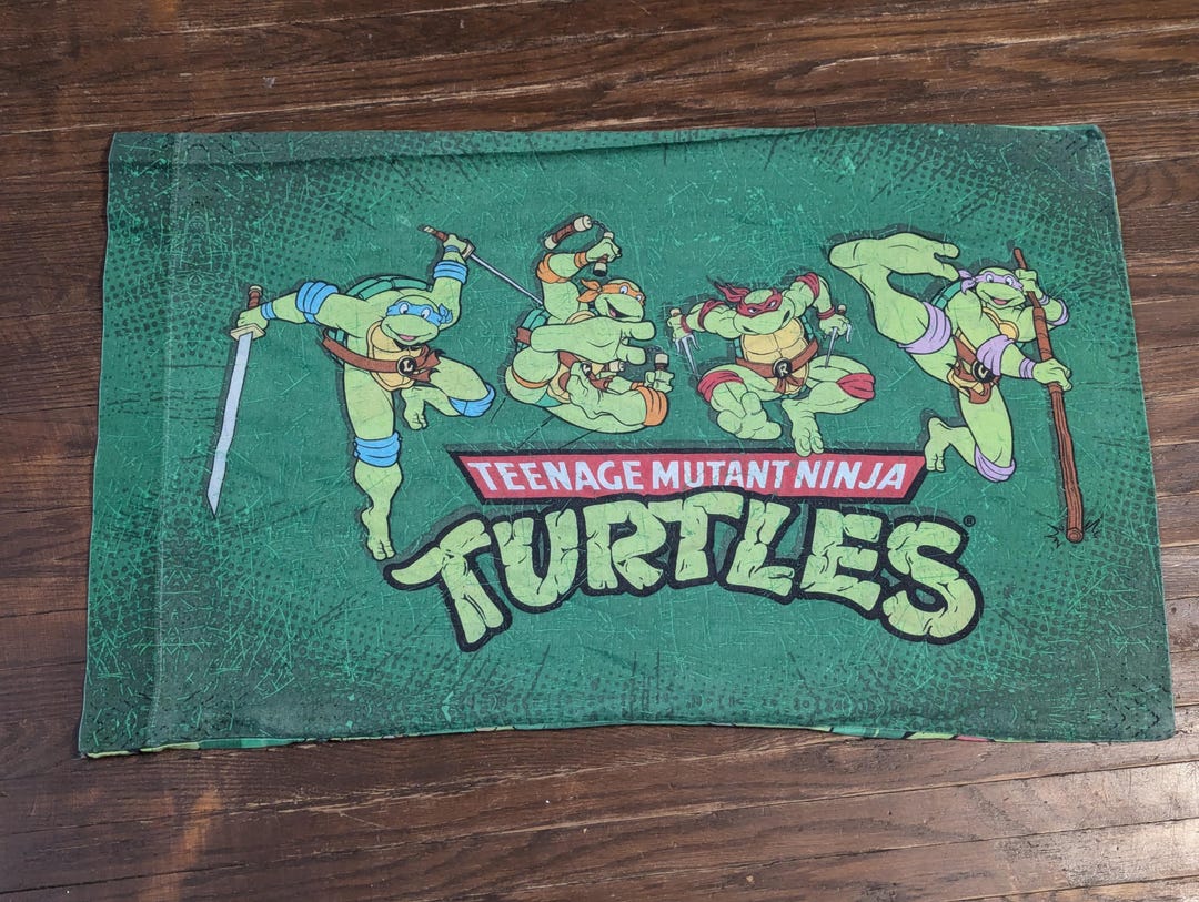 Vintage Teenage Mutant Ninja Turtles Pillowcase Double Sided Standard ...