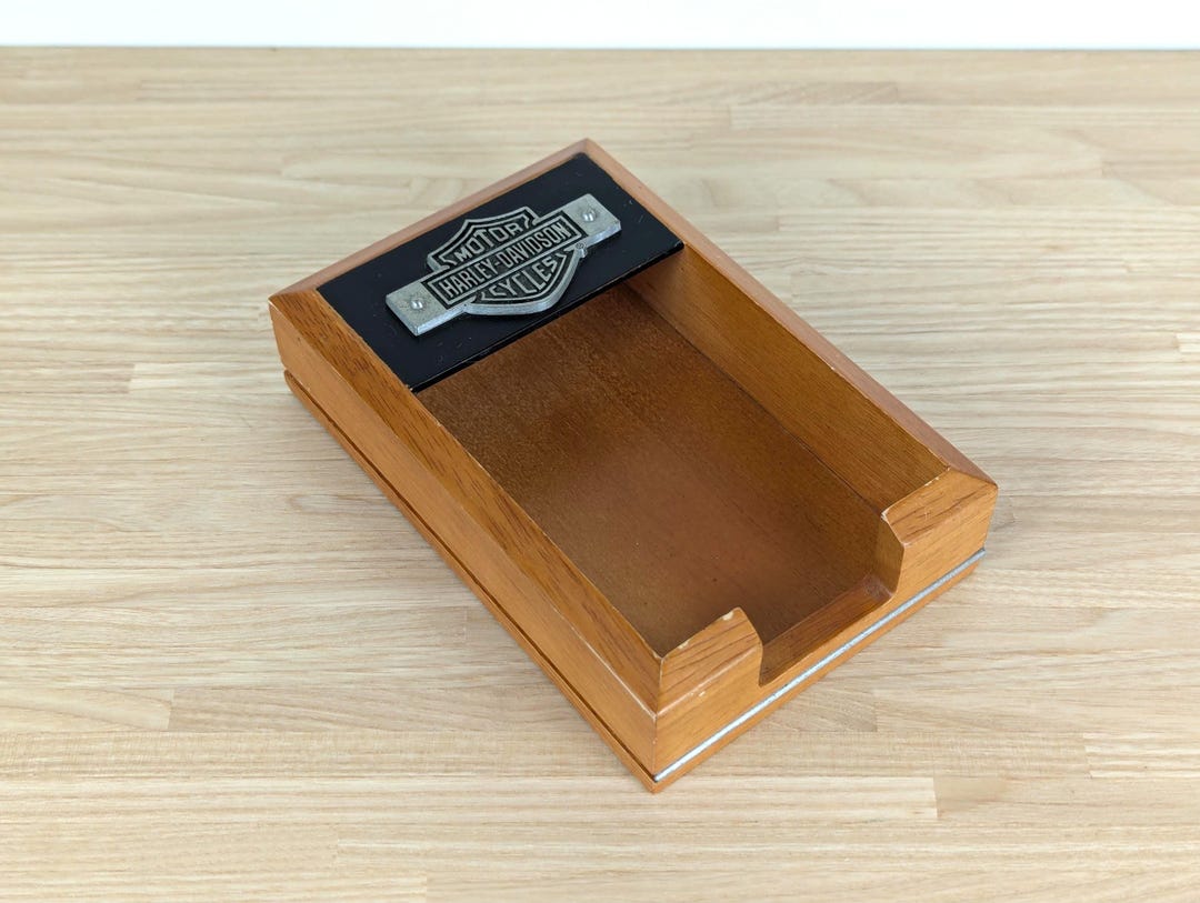 Harley Davidson Motorcycle Wooden Box Notepad Holder Desk Accessory ...