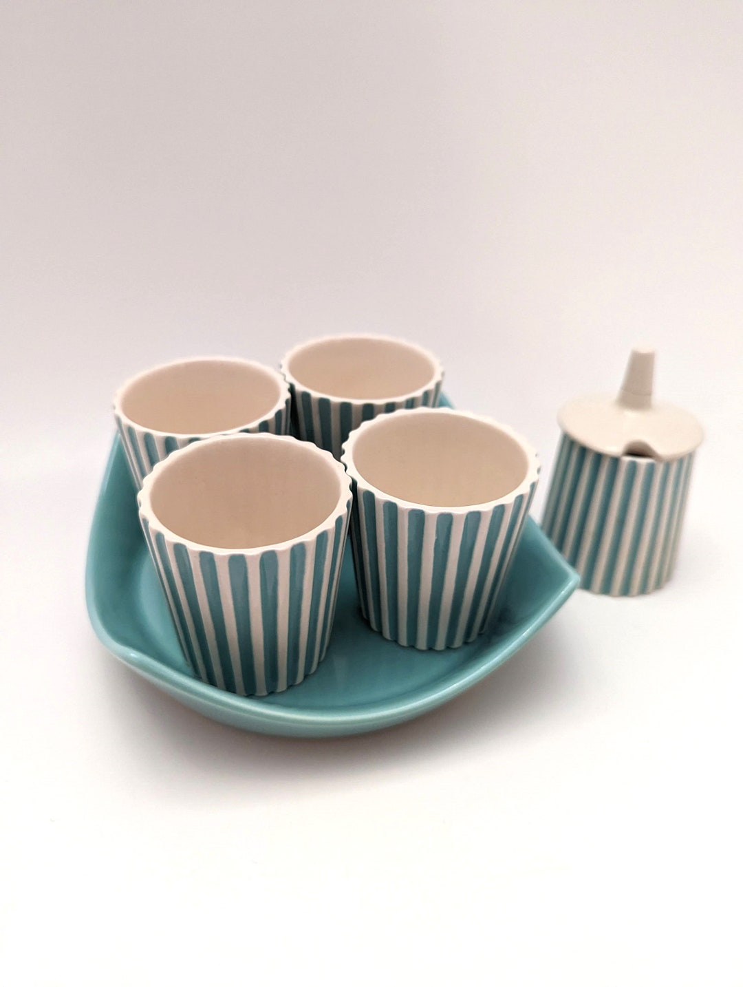 Rare 1960s Hornsea Summit Egg Cups, Plate, and Lidded Container Retro ...