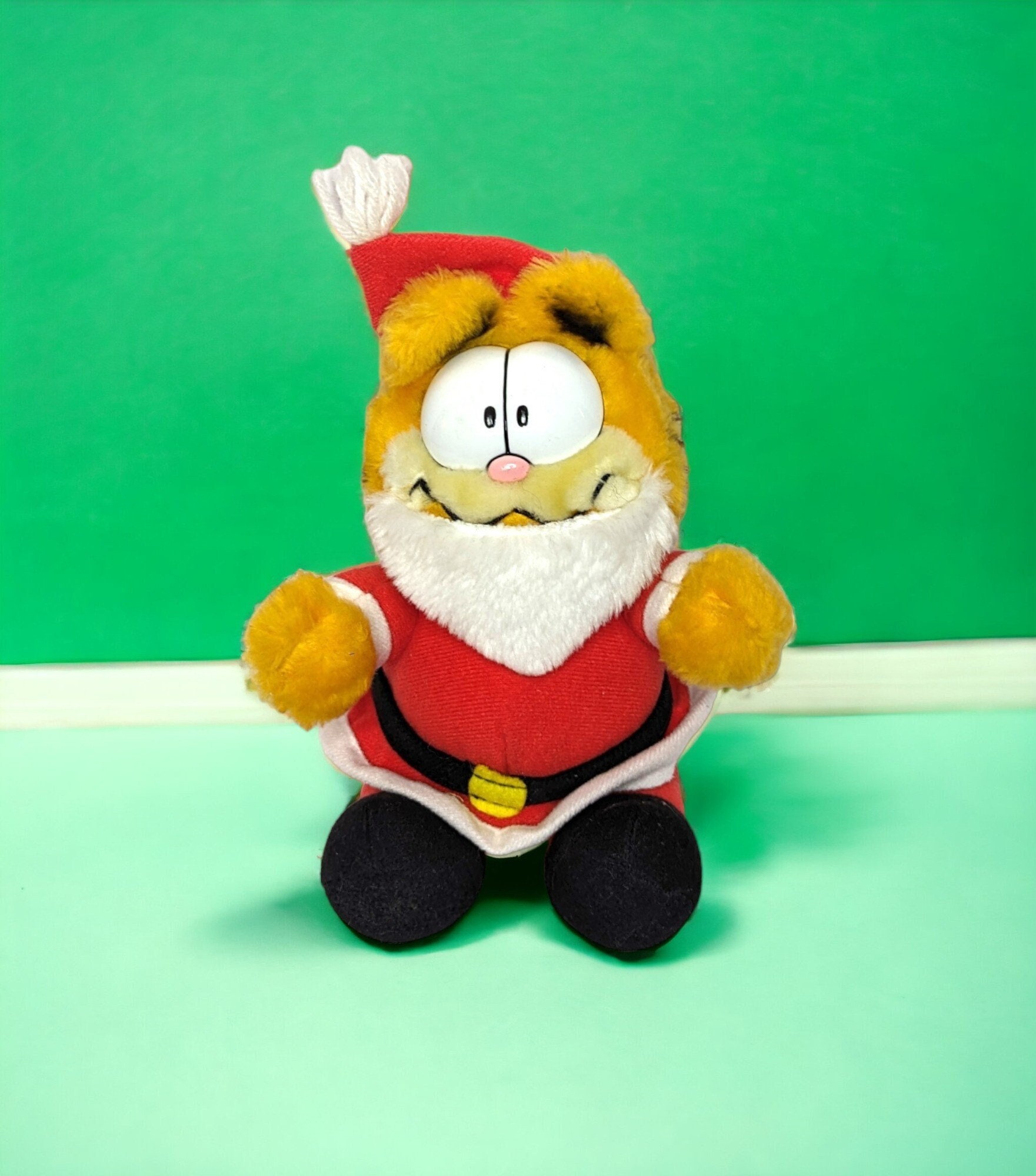 Vintage 1983 Garfield the Cat Santa Clause Plush Toy - Etsy