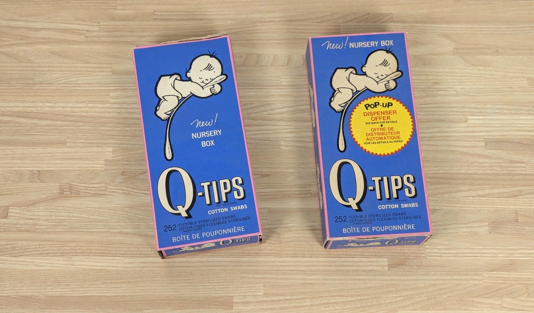 Vintage Q-tips Box Nursery Box Edition Slide Box Only Advertising Home ...