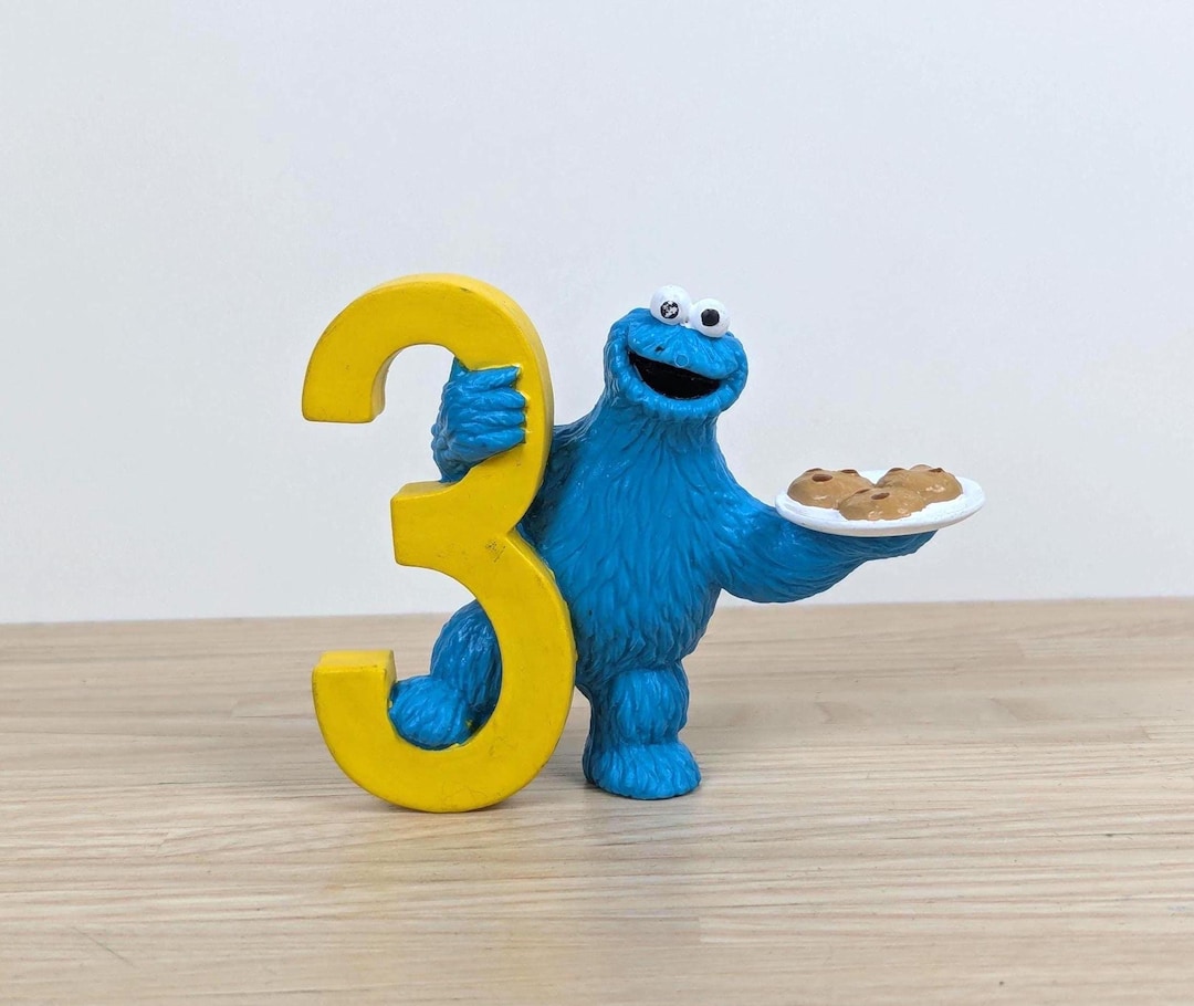 Cookie Monster Number 3 Applause PVC Plastic Figure Cake Topper Toy - Etsy
