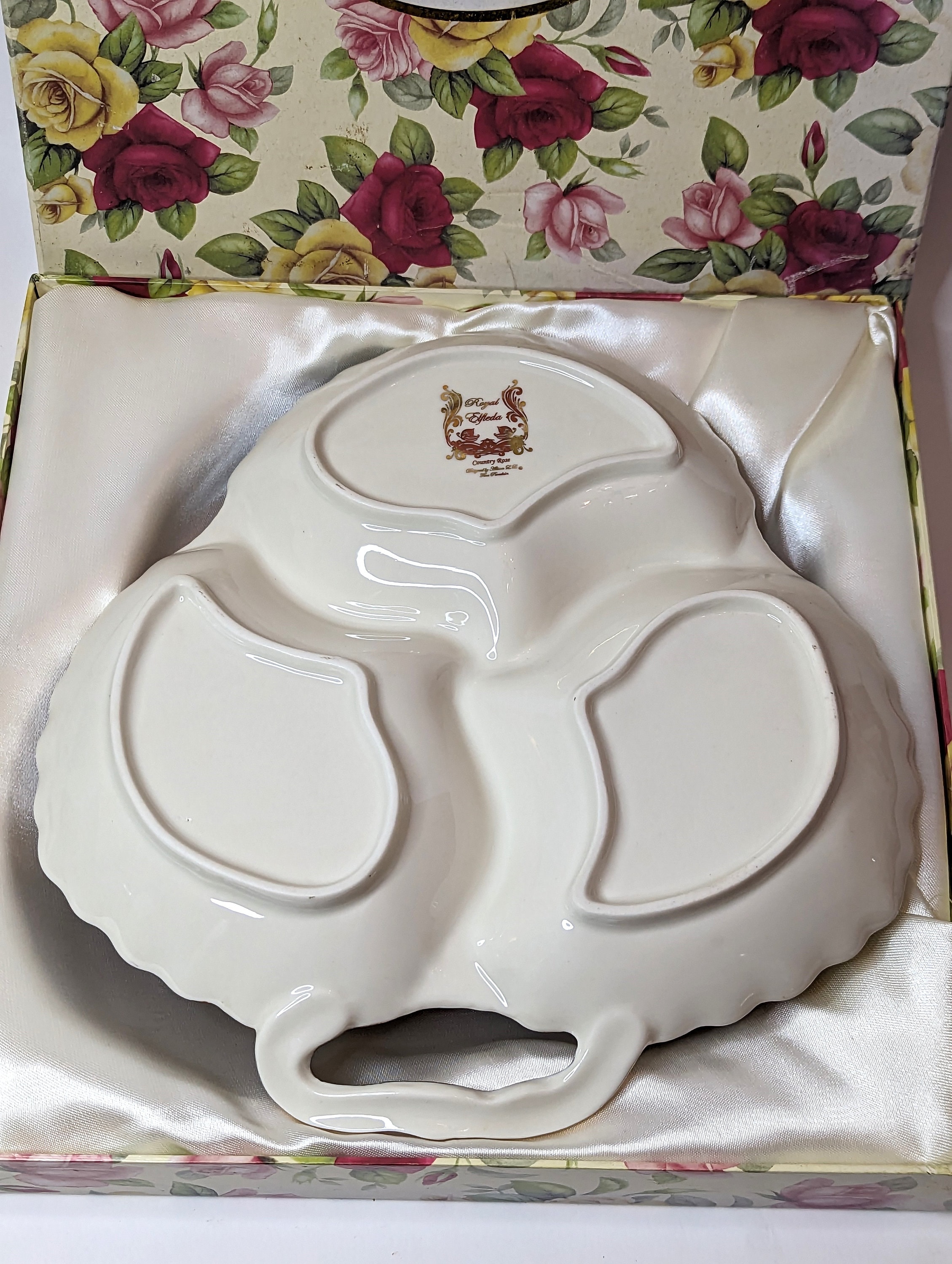 Vintage Royal Elfleda Country Rose Golden Handled 3 Section - Etsy