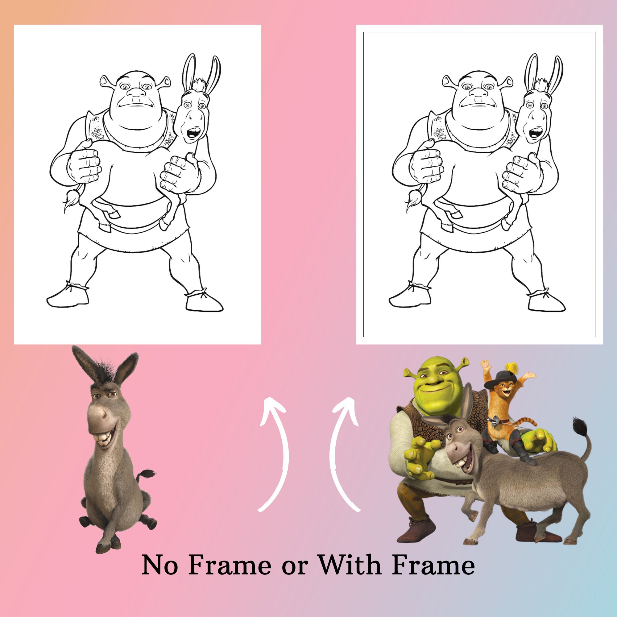 Shrek Coloring Book Shrek Printable Book Shrek for Kids - Etsy