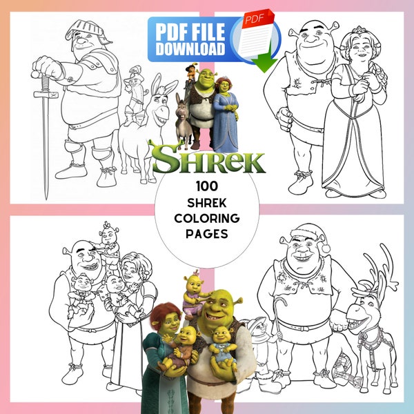 Shrek Coloring Page - Etsy