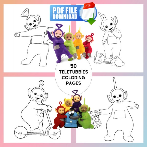 Teletubbies Coloring Pages - Etsy