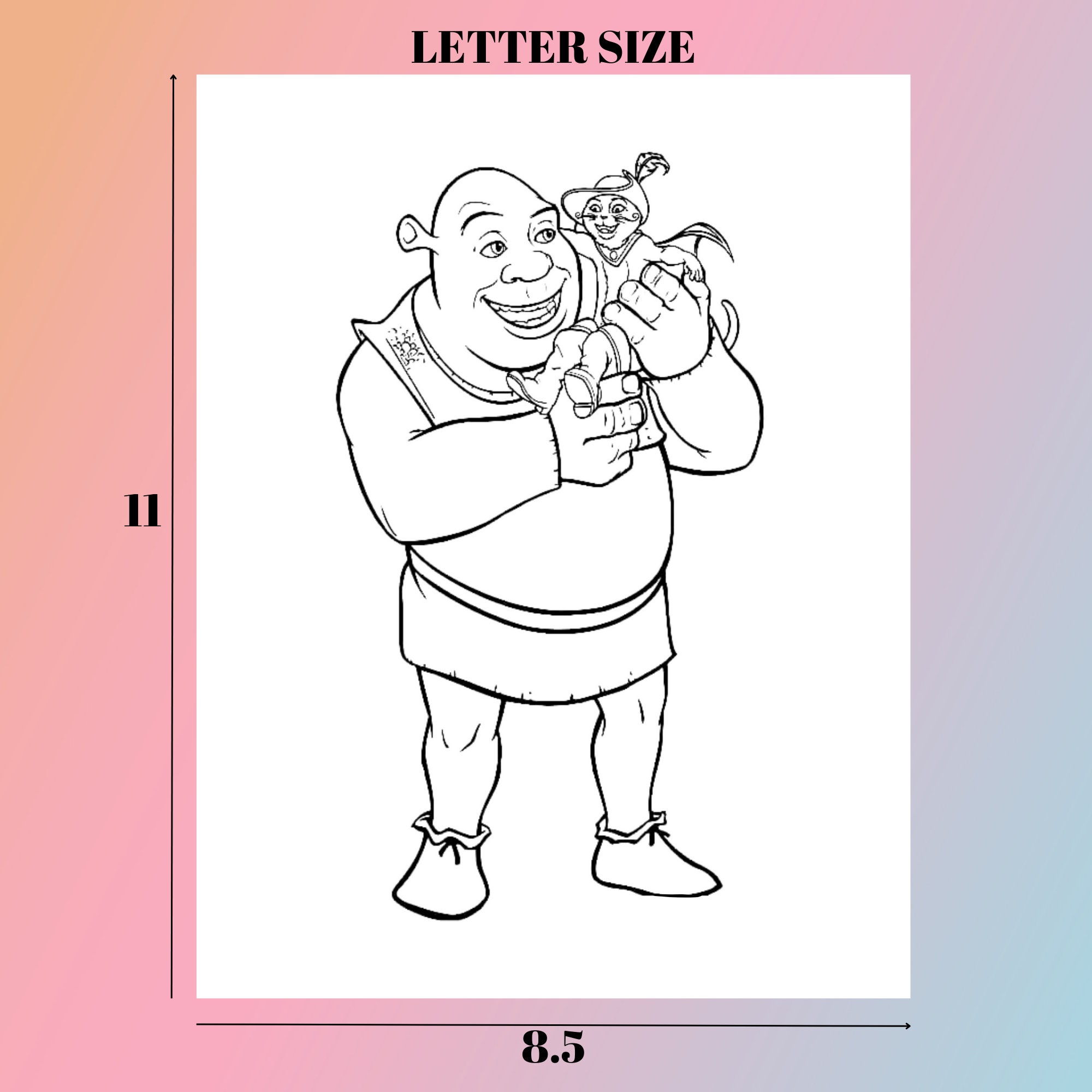 Shrek Coloring Book Shrek Printable Book Shrek for Kids - Etsy