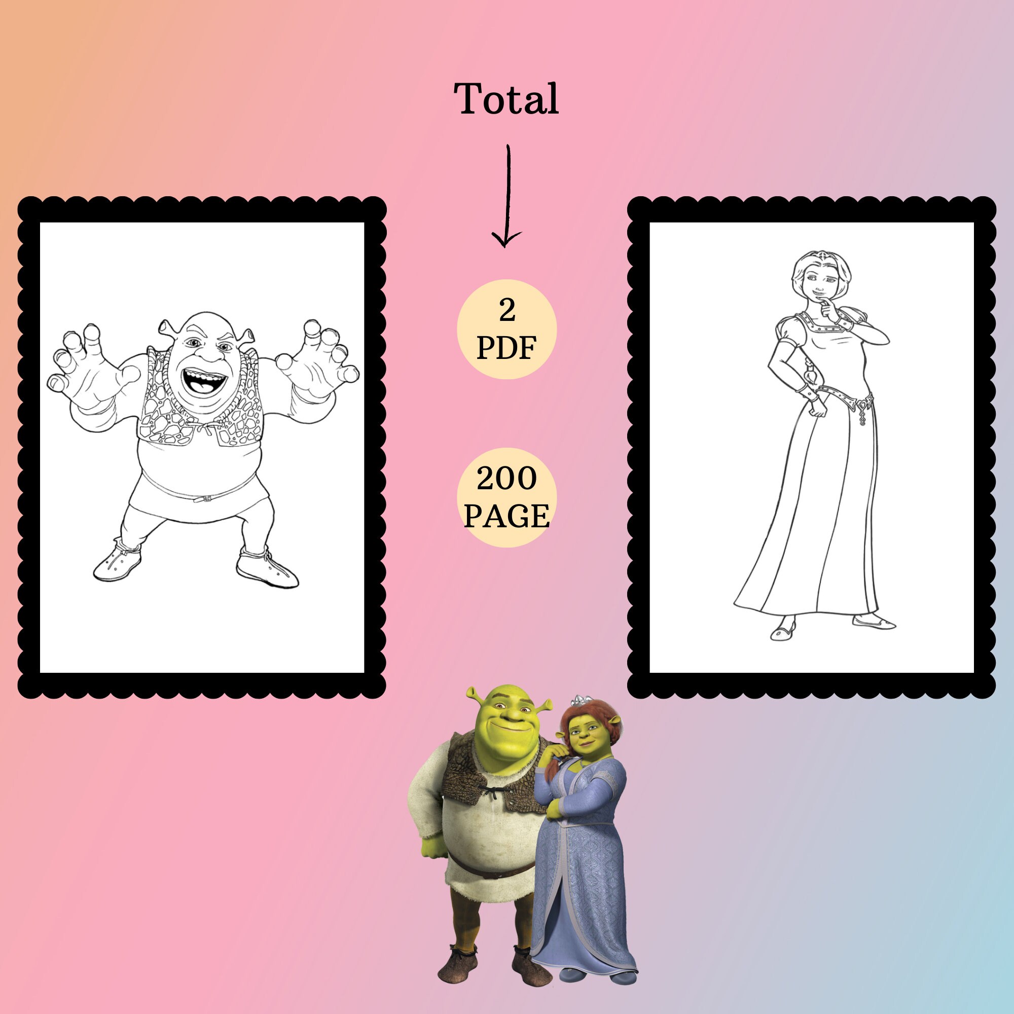 Shrek Coloring Book Shrek Printable Book Shrek for Kids - Etsy