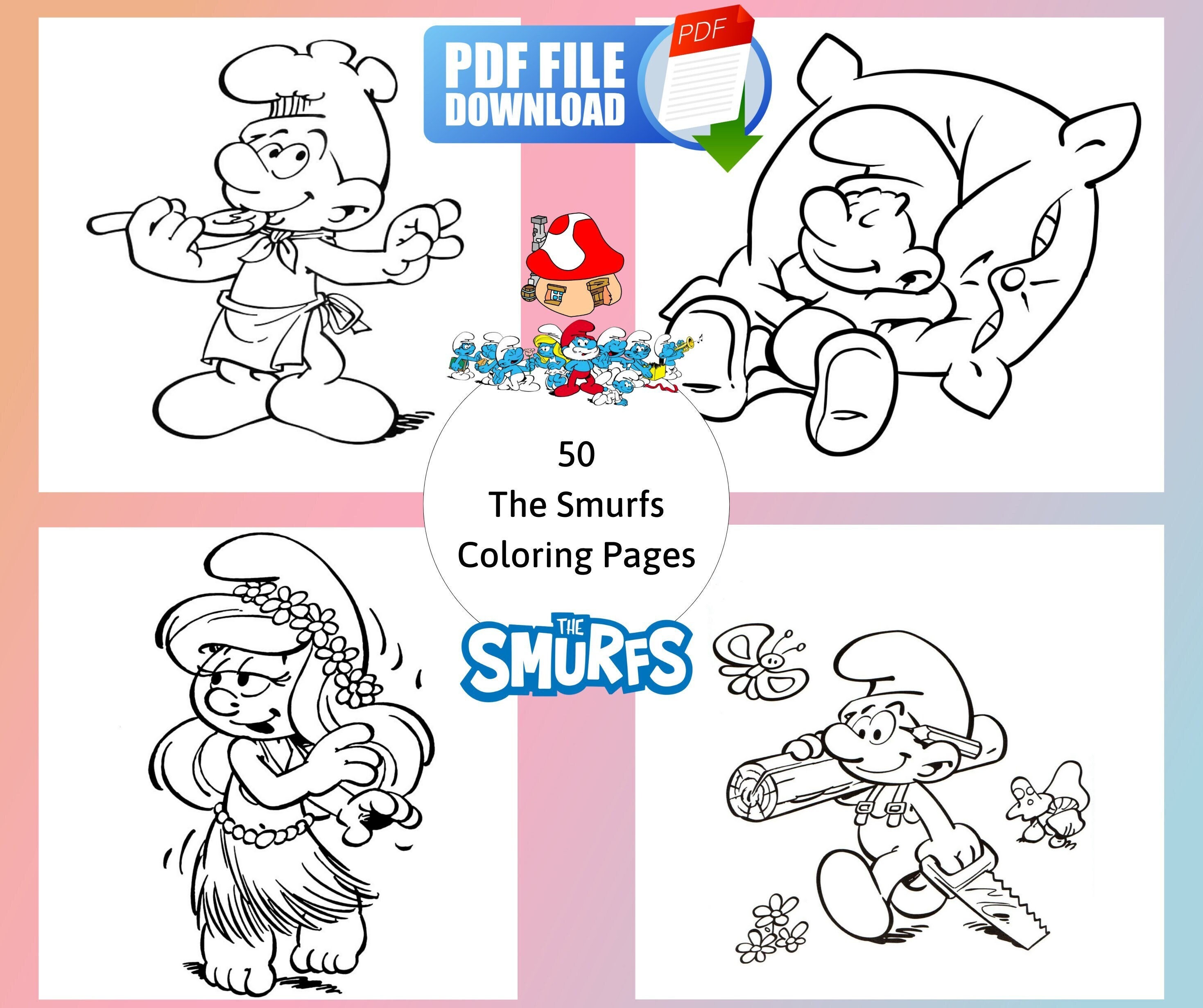 Smurfs 2 Coloring Pages Smurfette Costumes