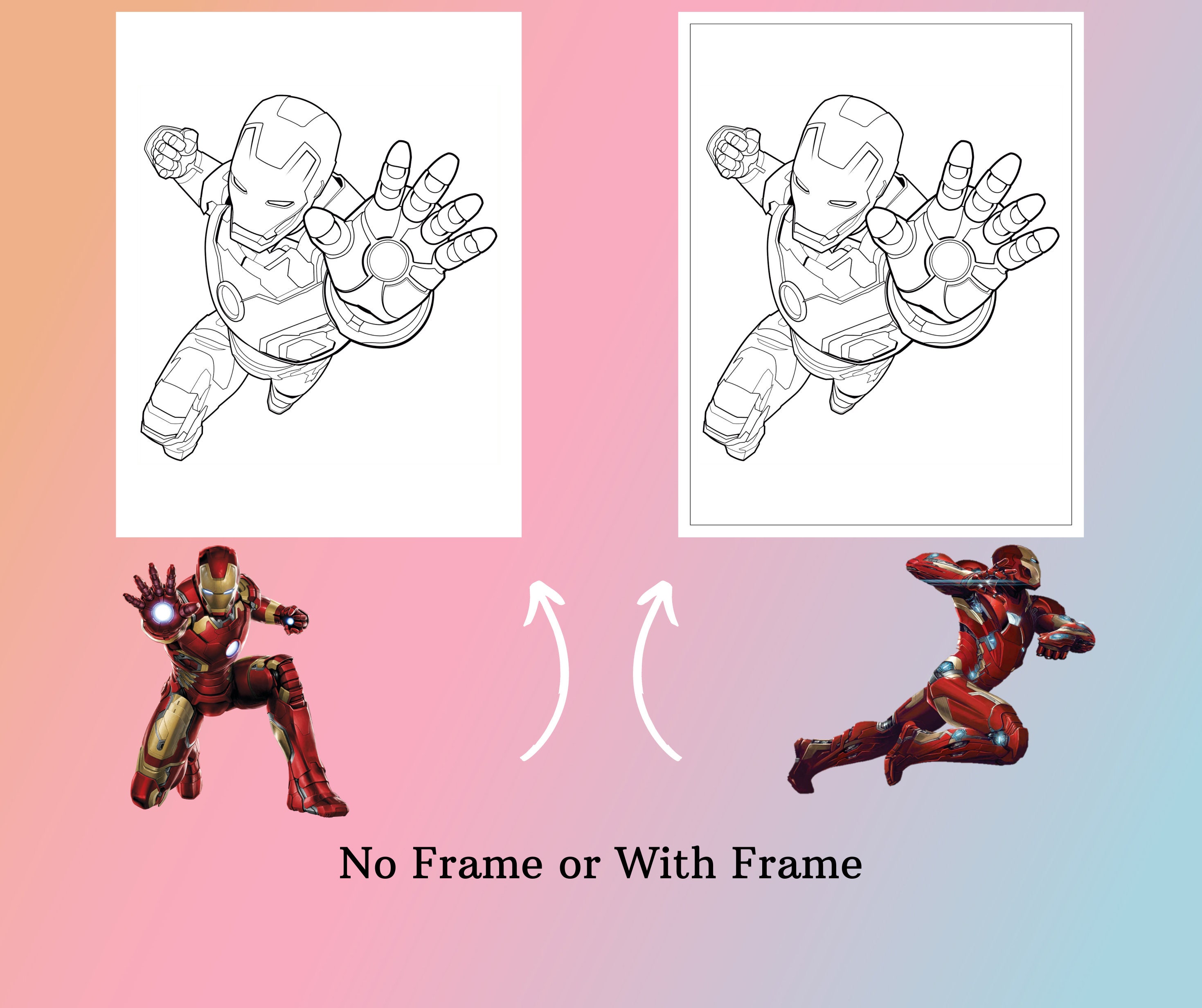 Iron Man Coloring Book Iron Man Printable Book İron Man Etsy