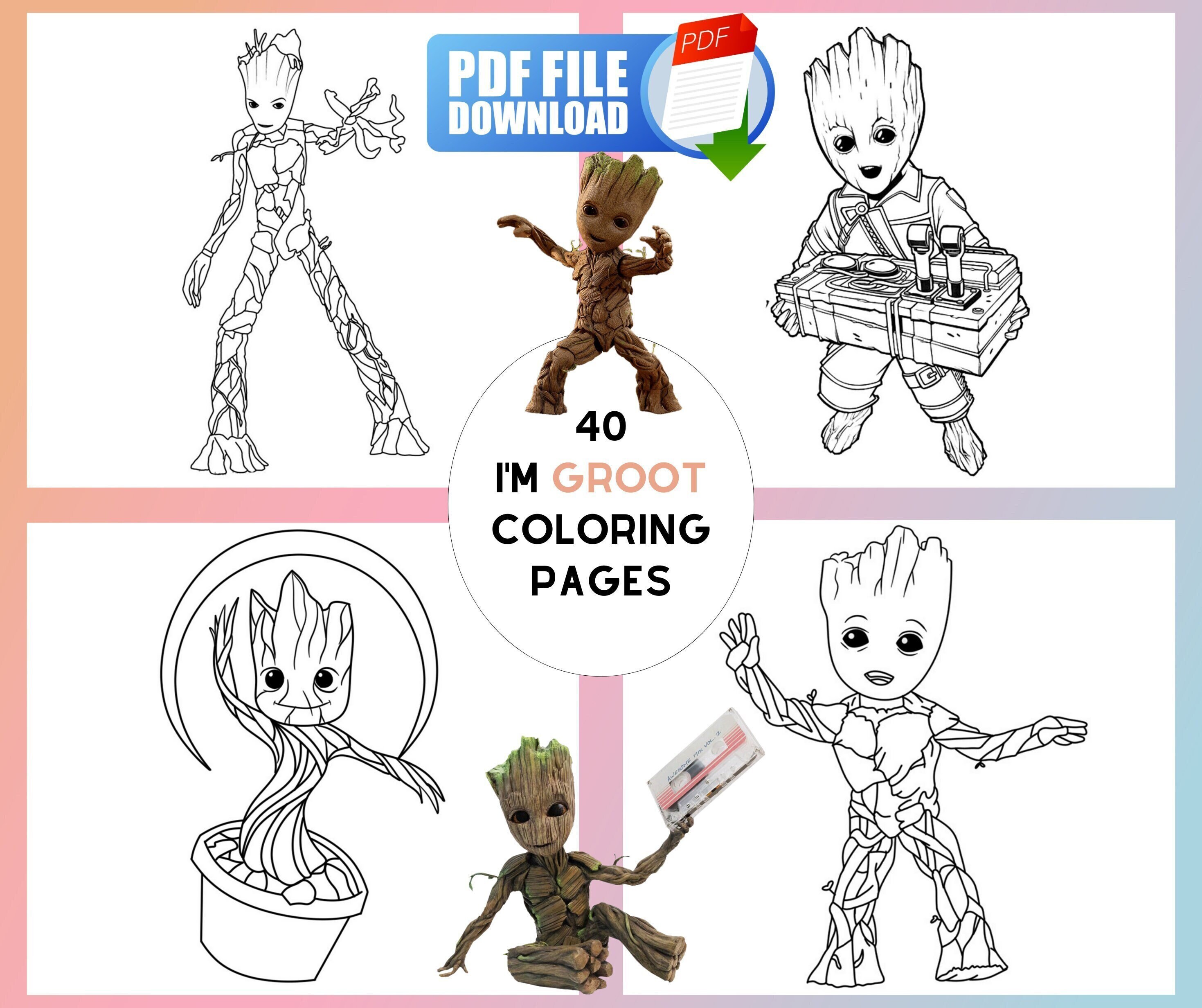 Guardians Of The Galaxy Baby Groot Coloring Pages